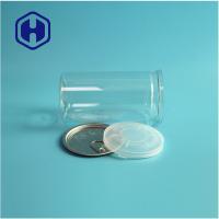 China 24oz 710ml Clear PET Plastic Can for Pet Food Snacks with Airtight Aluminum Lid for sale