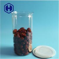 China 1400ml Big Pop Corn Nuts Transparent Plastic Transparent PET Cans With Easy Open End for sale