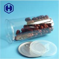 China 1400ml Big Pop Corn Nuts Transparent Plastic Transparent PET Cans With Easy Open End for sale