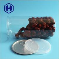 China 1400ml Big Pop Corn Nuts Transparent Plastic Transparent PET Cans With Easy Open End for sale