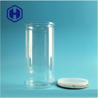 China 1400ml Big Pop Corn Nuts Transparent Plastic Transparent PET Cans With Easy Open End for sale