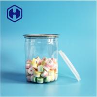 China 500ml 17oz Transparent PET Plastic Can with Easy Open Aluminum End for Supermarket Packaging for sale