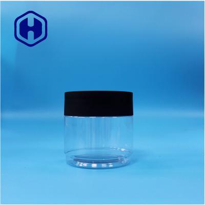 China 400ml Food Grade Clear PET Plastic Jar with Black Screw Cap for Candy Cookies Dried Blueberries for sale