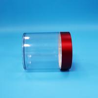 China Food Grade PET Plastic Round Jar 550ml 95mm Screw Red Lid Transparent Candy Cookie Container for sale