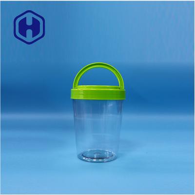 China Airtight PET Plastic Food Candy Jar 820ml with Transparent Handle Lid for Wholesale for sale
