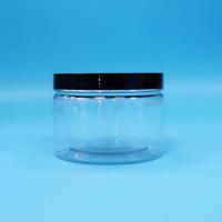 China Clear PET Plastic Round Food Grade Cookie Sweet Jars 370ml 98mm Diameter Leak Proof for sale