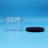 China Clear PET Plastic Round Food Grade Cookie Sweet Jars 370ml 98mm Diameter Leak Proof for sale