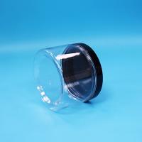 China Clear PET Plastic Round Food Grade Cookie Sweet Jars 370ml 98mm Diameter Leak Proof for sale