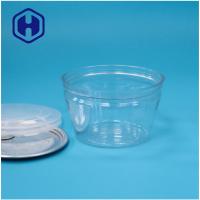 China Small Food Grade Bowl Shape Stackable Easy Open Seafood Fish Transparent PET Plastic Can for sale