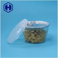 China Small Food Grade Bowl Shape Stackable Easy Open Seafood Fish Transparent PET Plastic Can for sale