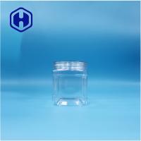 China Clear Square PET Plastic Food Jar 500ml 85mm Leak Proof Airtight Screw Cap for sale