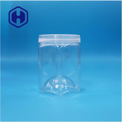 China Hexagonal Unique Plastic Food Grade Jar Featuring Screw Lid Design And Wavy Bottom for sale
