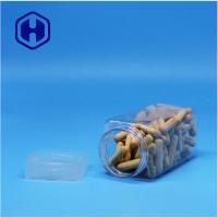 China Transparent Square PET Jars 455ml 56mm Screw Top Lid for Peanut Butter Jam for sale