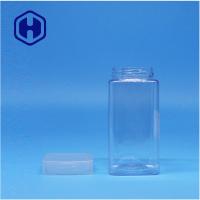 China Clear Square PET Plastic Jars 455ml 15.4oz with Flat Screw Top Lid for Food Packaging for sale