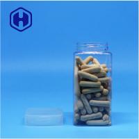 China Clear Square PET Plastic Jars 455ml 15.4oz with Flat Screw Top Lid for Food Packaging for sale