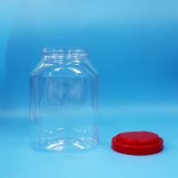 China Large Clear PET Plastic Food Jars 1800ml with Screw Handle Caps BPA Free Leak Proof for sale