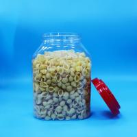 China Large Clear PET Plastic Food Jars 1800ml with Screw Handle Caps BPA Free Leak Proof for sale
