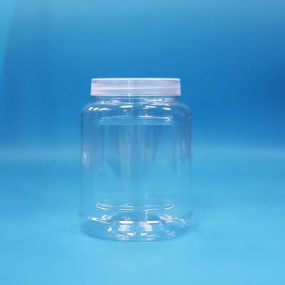 China Food Grade Tamper Proof Clear PET Plastic Jar 1200ml 87mm Neck for Nuts Candy Noodles for sale