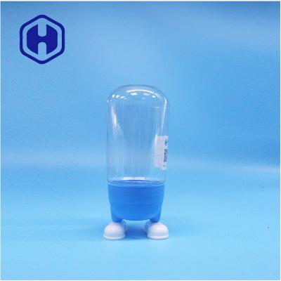 China Unique Shaped Plastic Food Grade Candy Jar 358ml 69mm Screw Lid Clear Gift Container for sale