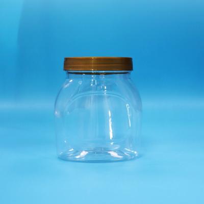 China Transparent Wide Mouth PET Plastic Jar 700ml 87mm Neck for Food Noodles Biscuits Candy Packaging for sale
