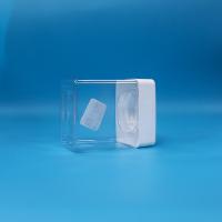 China Transparency PET Candy Snack Plastic Food Grade Square Jars Screw Top Lids for sale