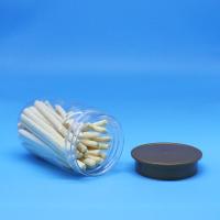 China Transparent Sealed Candy Biscuit PET Plastic Nut Food Tall Round Jars Screw Caps for sale