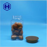 China Square Clear Plastic Jars 523ml 60mm Screw Top Lid Food Grade PET Salt Cumin Powder Fennel Bean for sale