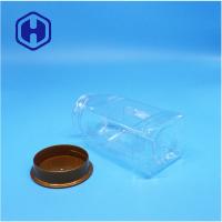China Square Clear Plastic Peanut Butter Jars 523ml 60mm Screw Top Lid Food Grade PET for sale