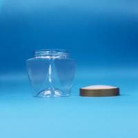China Wide Mouth 450ml PET Food Grade Clear Jar with 83mm Screw Flat Lid BPA Free for sale