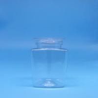 China Food Grade PET Triangle Shape Transparent Jar 300ml 60mm Neck Clear Lid for Candy Cookies for sale