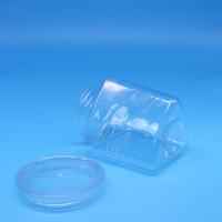 China Food Grade PET Triangle Shape Transparent Jar 300ml 60mm Neck Clear Lid for Candy Cookies for sale