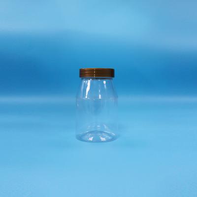 China Clear Round Wide Mouth PET Plastic Jar 470ml 62mm Screw Cap Food Grade Candy Biscuit Baby Food Container for sale