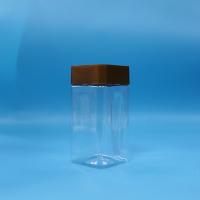 China Food Grade Clear PET Square Plastic Storage Jar 750ml 72mm Neck Leak Proof Airtight for sale