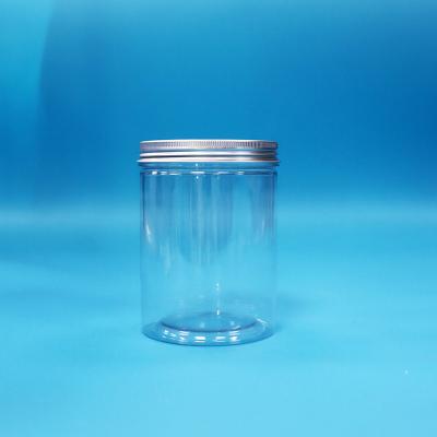 China 500ml PET Plastic Round Jar with Aluminium Lid for Candy Cookies Baby Food 82mm for sale