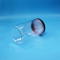 China Plastic Round Clear PET Snacks Fruit Food Candy Jar Normal Screw Top Cap for sale