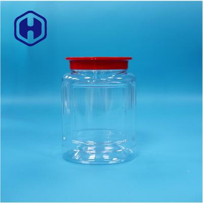 China Oval PET Plastic Jar 850ml 28.8oz Screw Top Lid for Nuts Candies Cookies Dried Food for sale