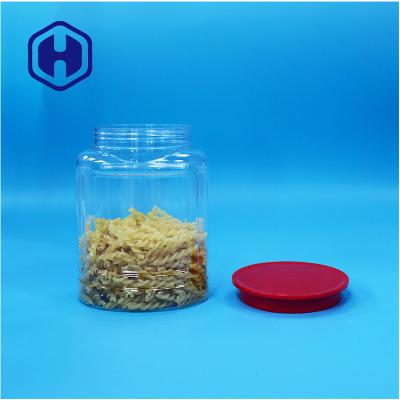 China Oval Clear PET Plastic Food Jar 850ml 88mm Screw Top Lid for Nuts Cookies Candy for sale