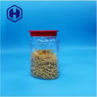China Oval Clear PET Plastic Food Jar 850ml 88mm Screw Top Lid for Nuts Cookies Candy for sale