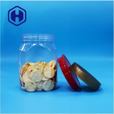China Clear Hexagon PET Plastic Jar 920ml Airtight Screw Top Lid for Nuts Candies Dried Food for sale