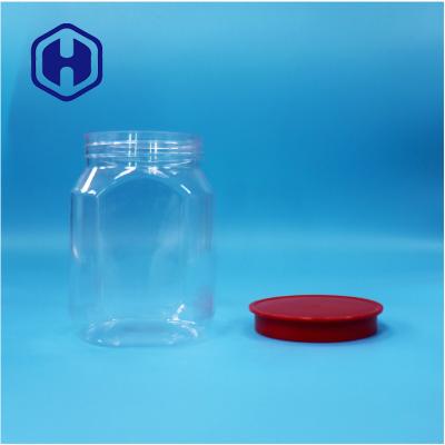 China Transparent Hexagon Plastic Baby Food Jar 920ml 87mm Neck Food Grade PET for sale
