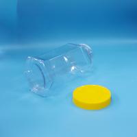 China Food Grade Hexagonal Clear PET Candy Jar 1120ml with Yellow Screw Cap for sale