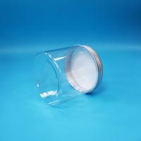 China Clear PET Plastic Candy Cookie Jar 650ml 99mm Wide Mouth with Aluminum Cap for sale