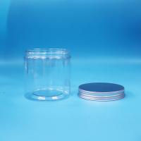 China Clear PET Plastic Candy Cookie Jar 650ml 99mm Wide Mouth with Aluminum Cap for sale