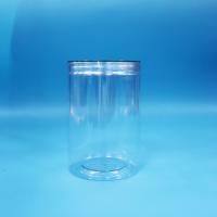 China 35.5oz 1050ml Clear PET Plastic Jar with Screw Lid Food Grade Cylinder Round for Candy Nuts for sale