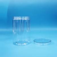 China 35.5oz 1050ml Clear PET Plastic Jar with Screw Lid Food Grade Cylinder Round for Candy Nuts for sale