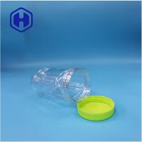 China Clear Oval Plastic Candy Jar 909ml 90mm Screw Lid Food Grade PET for sale