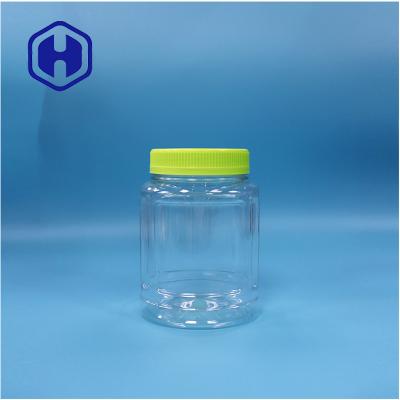 China Clear Oval Plastic Candy Jar 909ml 90mm Screw Lid Food Grade PET for sale