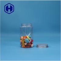 China Clear PET Round Jar 360ml 70mm Diameter Food Grade Candy Nut Container with Aluminium Lid for sale