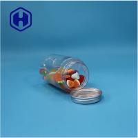 China Clear PET Round Jar 360ml 70mm Diameter Food Grade Candy Nut Container with Aluminium Lid for sale