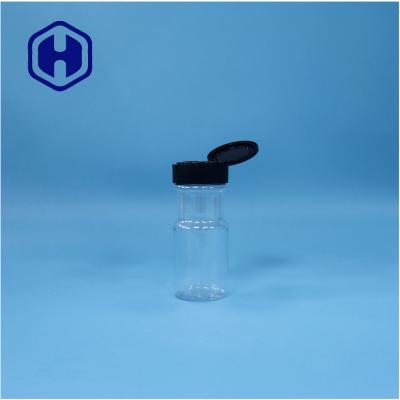 China Transparent Plastic Spice Salt PET Jar 100ml 40mm Flip Top Cap Food Grade for sale